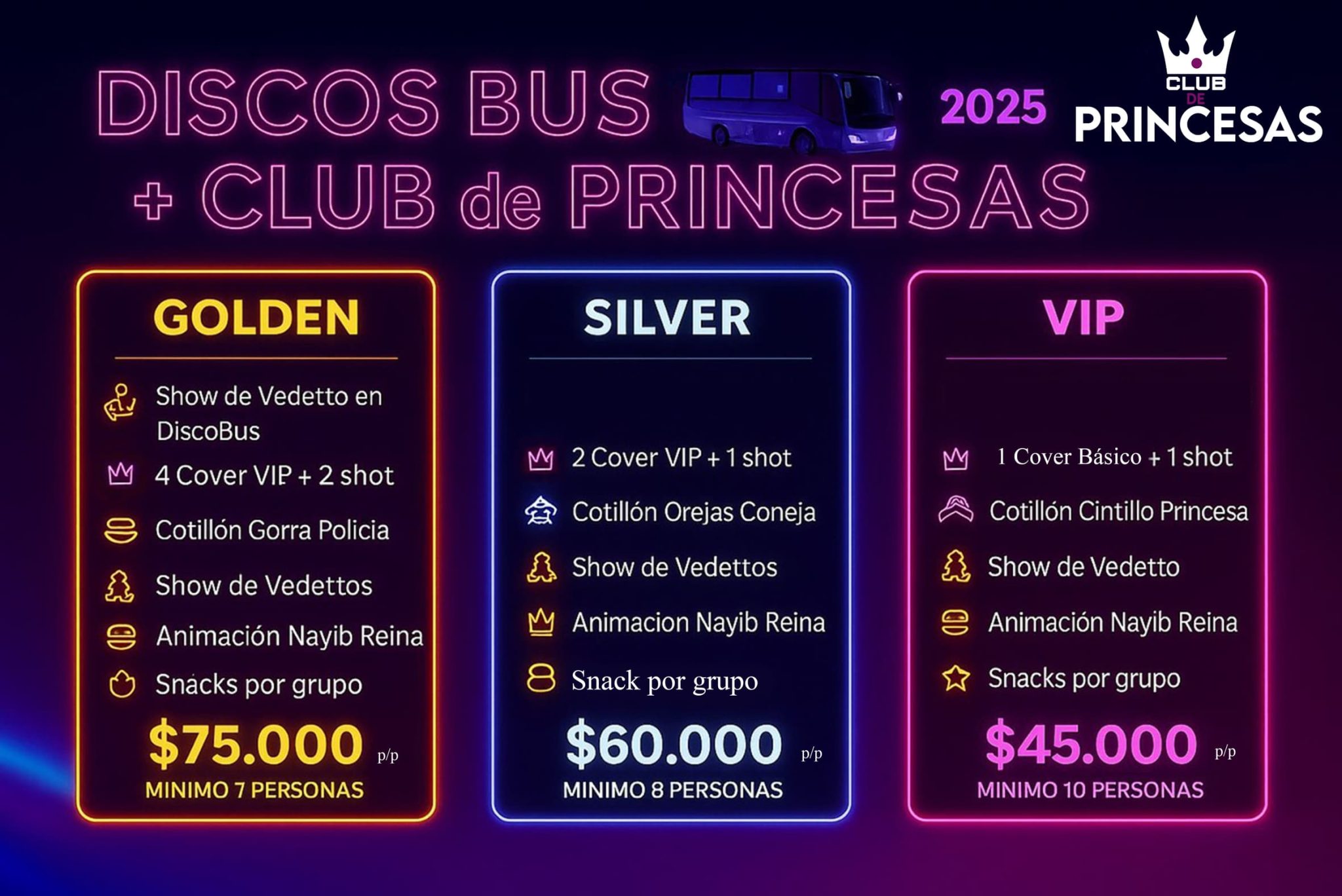 DiscoBus Chile y Club de Princesas - Despedida de Solteras